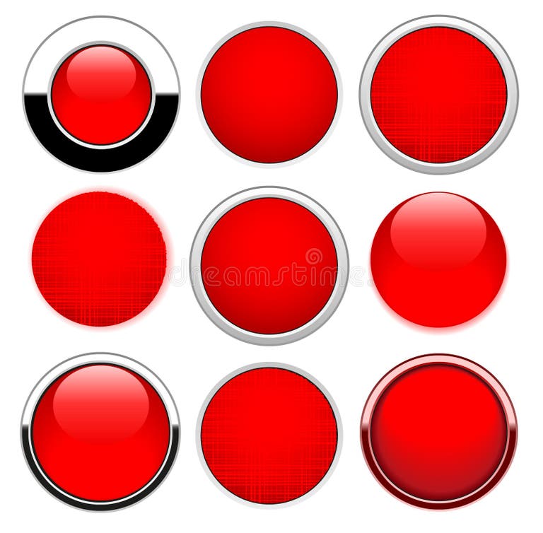 Set red round buttons stock illustration. Illustration of badge - 37930069
