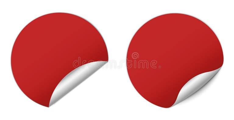 Set of Red Round Sticker Banners - Vector Design Element Stock Vector ...
