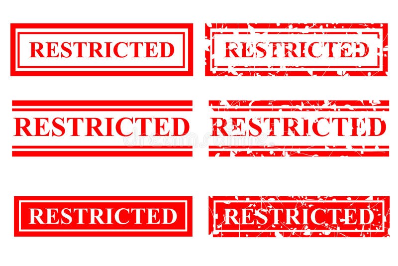 Set Red Rubber Stamp Effect Restricted Stock Vector - Illustration of ...