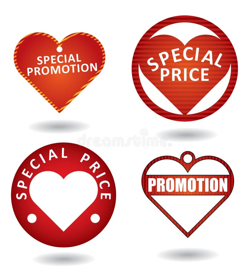 Set of Red Special Promotion Label. Stock Vector - Illustration of gift ...