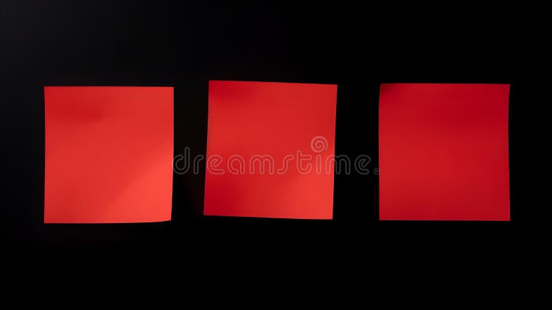 Set of Red Square Paper Notes on a Black Background. Brainstorming ...