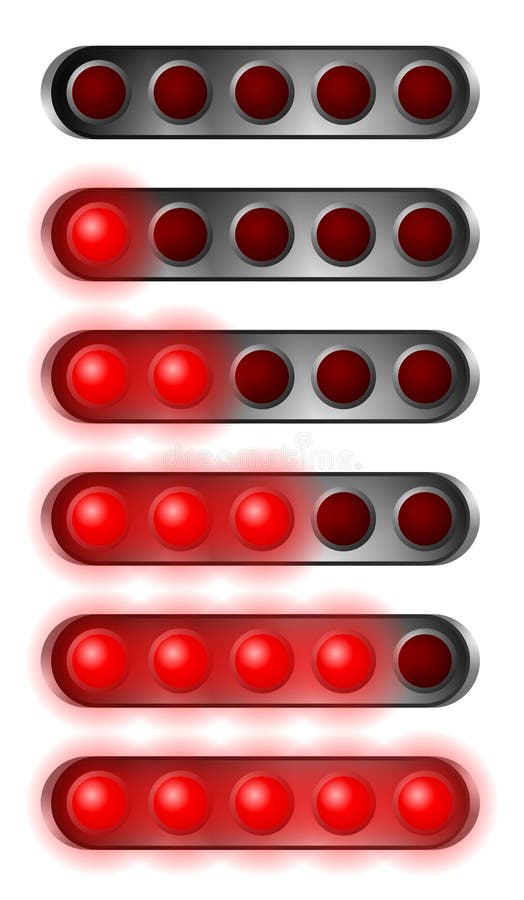 Set of red start lights stock illustration. Illustration of equipment ...