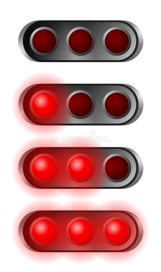 Set of red start lights stock illustration. Illustration of group ...