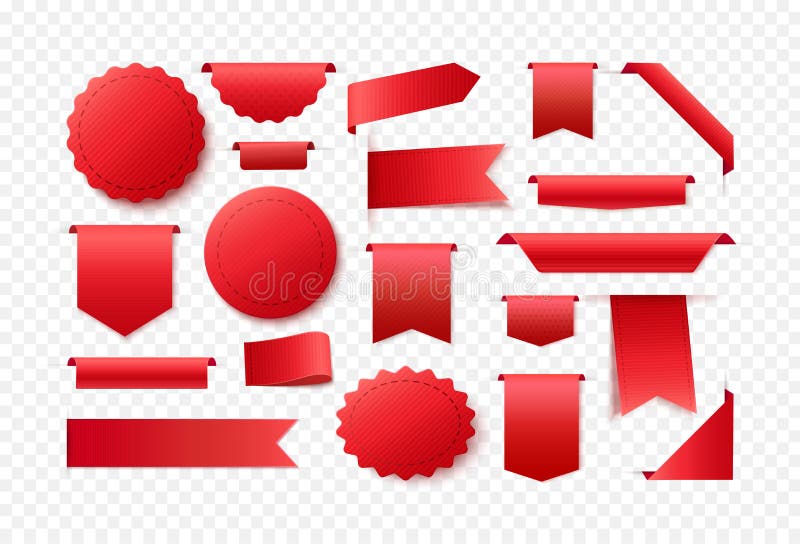 Set of red tags stock vector. Illustration of paper - 191561587