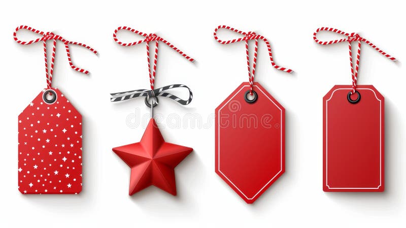 A Set of Red Trade Labels. Labels without Stickers Stock Illustration ...