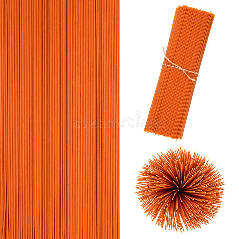 Set of Red Uncooked Tomato Spaghetti Isolated on White Stock Image ...