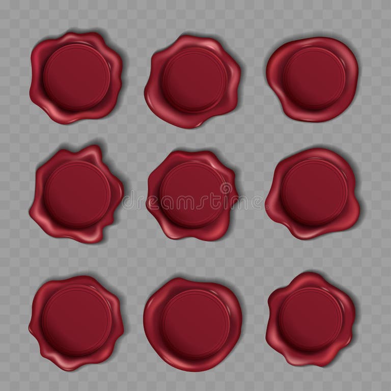 Set of Red Wax Seal Designs - Vector Stock Vector - Illustration of ...