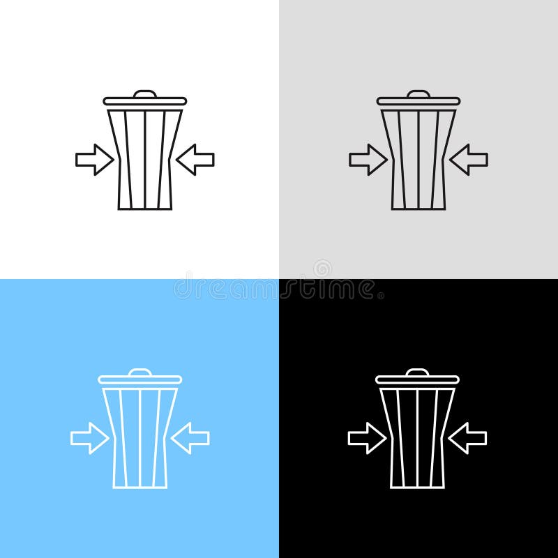 Set of Reduce Waste Icon Line Symbol. Vector Stock Vector - Illustration of line, vintage: 209174997
