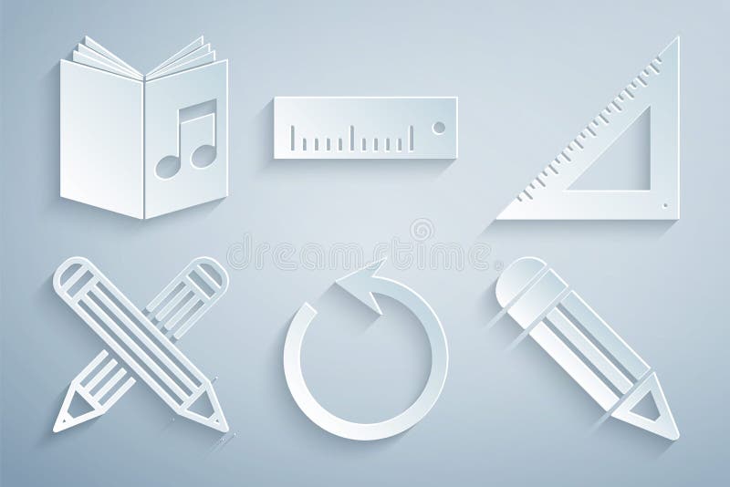 Set Refresh, Triangular Ruler, Crossed Pencil, Pencil, Ruler and Audio ... Set Refresh, Triangular Ruler, Crossed Pencil, Pencil, Ruler and Audio ...