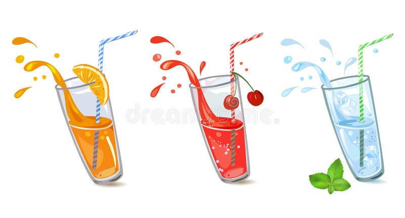 Set of refreshing drinks stock vector. Illustration of tropical - 35782835