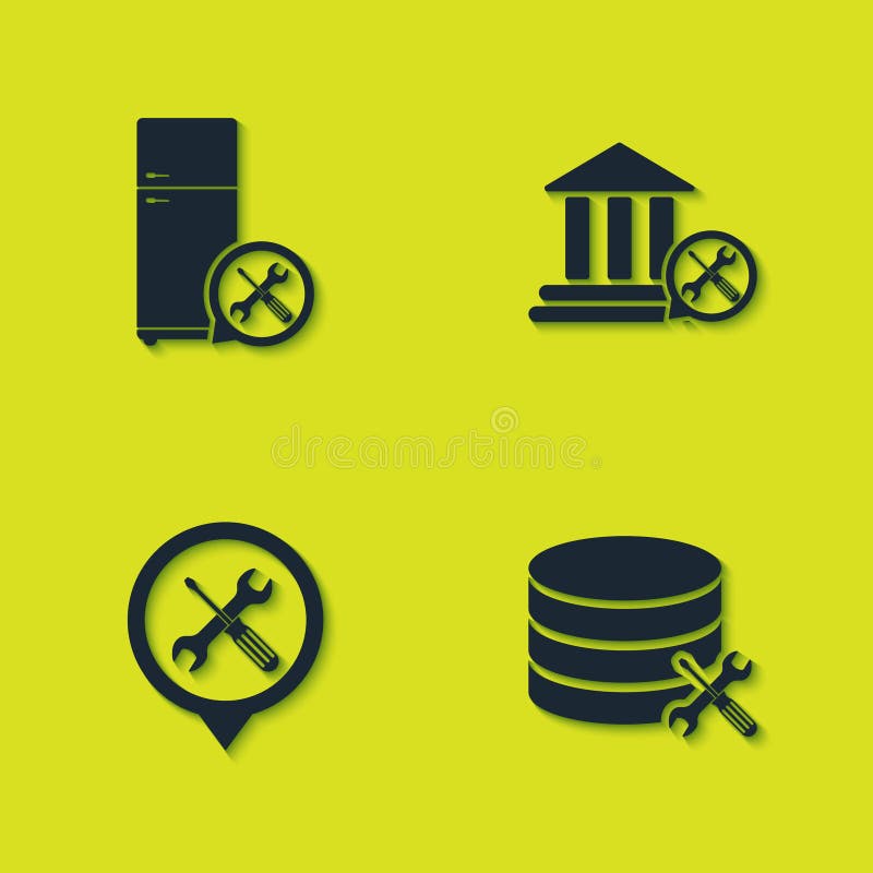 Set Refrigerator Service, Database Server, Location and Bank Building ...