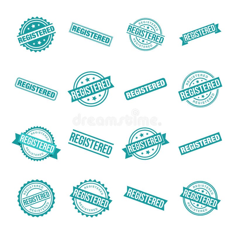 Set Registered Letter Rubber Stamp Template Stock Vector - Illustration ...