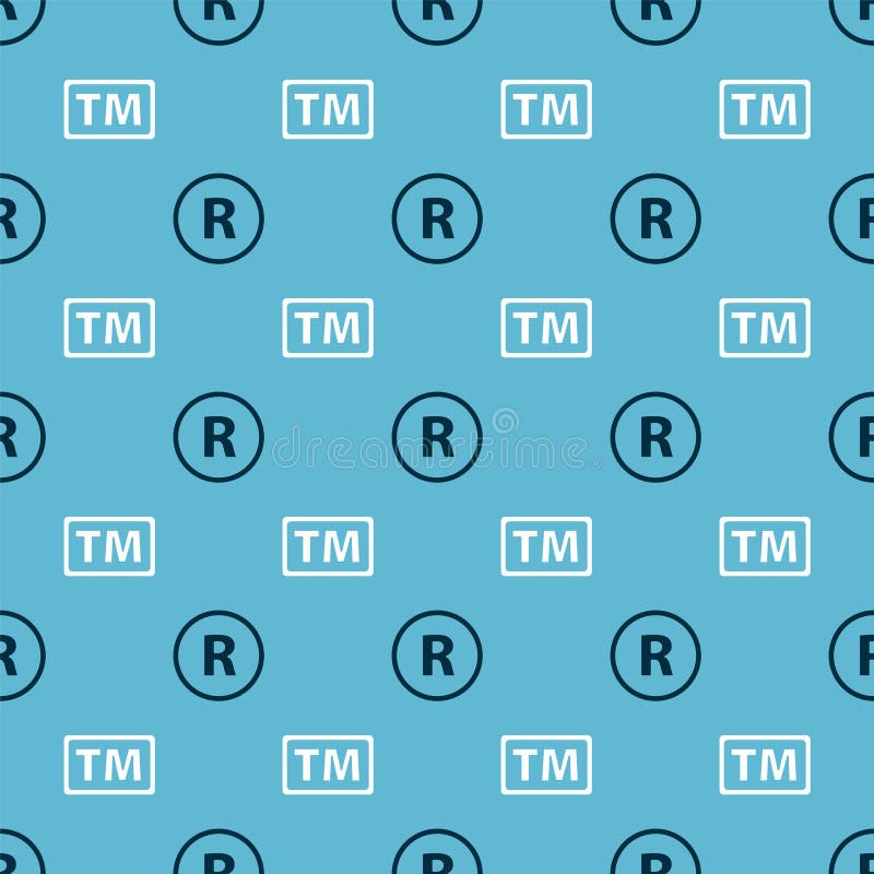 Set Registered Trademark and Trademark on Seamless Pattern. Vector ...