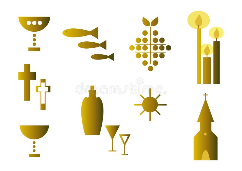 Religious Symbols, Set II stock vector. Illustration of aquatic - 8691859