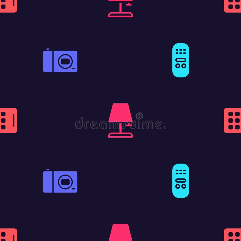 Set Remote Control, Photo Camera, Table Lamp and Graphic Tablet on ...