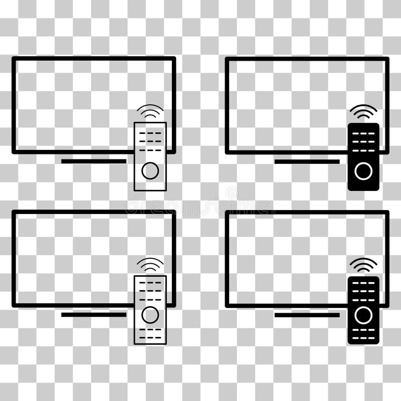 Set of Remote Tv Device Icon, Media Television Sign, Web Digital Vector ...