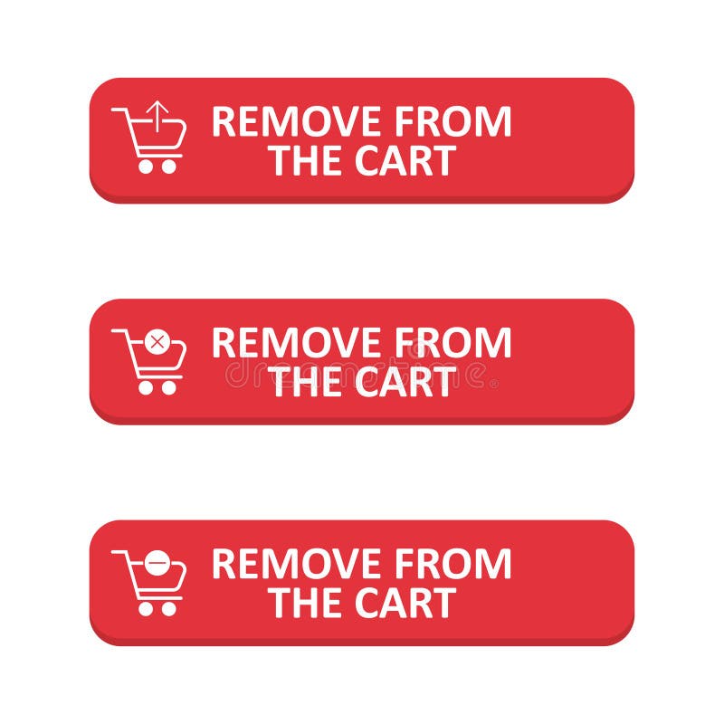 Set of Remove from the Cart Button in a Flat Design Stock Vector ...