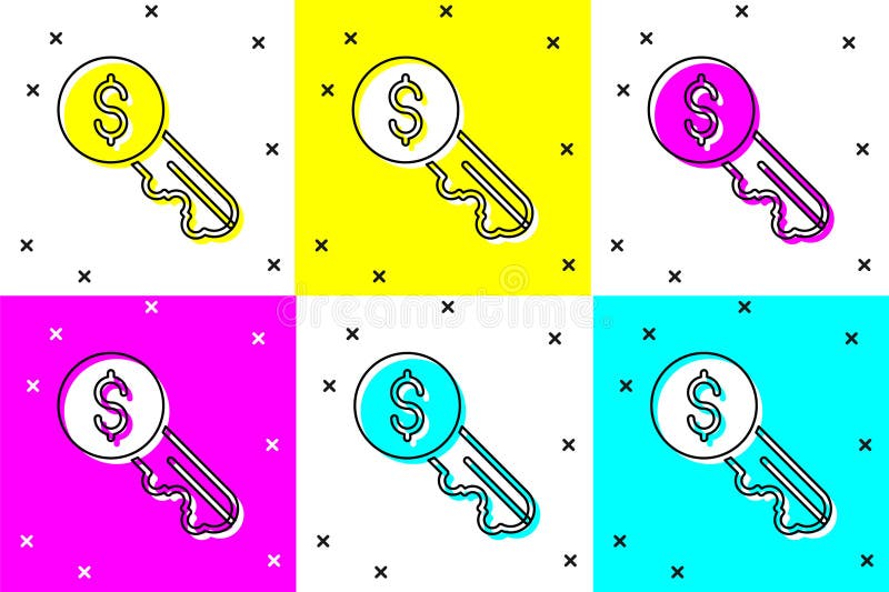 Set Rent Key Icon Isolated on Color Background. the Concept of the ...
