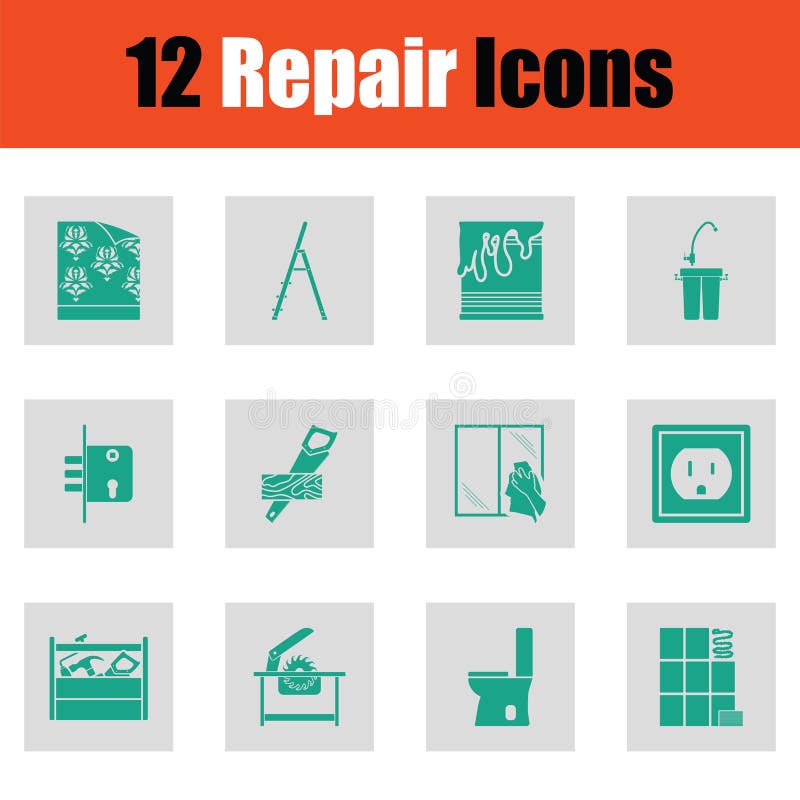 Set of repair icons stock vector. Illustration of equipment - 94064025