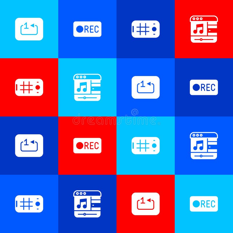 Set Repeat Track Music Player, Record Button, Selfie Mobile and Music ...