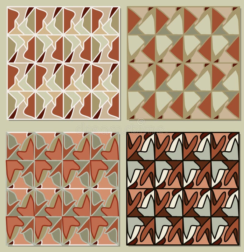 Set of Repeatable Patterns in Muted Colors Stock Vector - Illustration ...