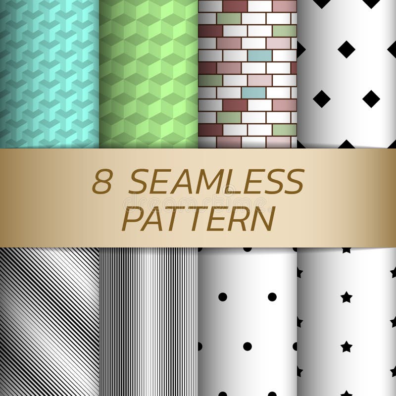 Set of Repeatable Seamless Patterns Graphic Background. Textile ...