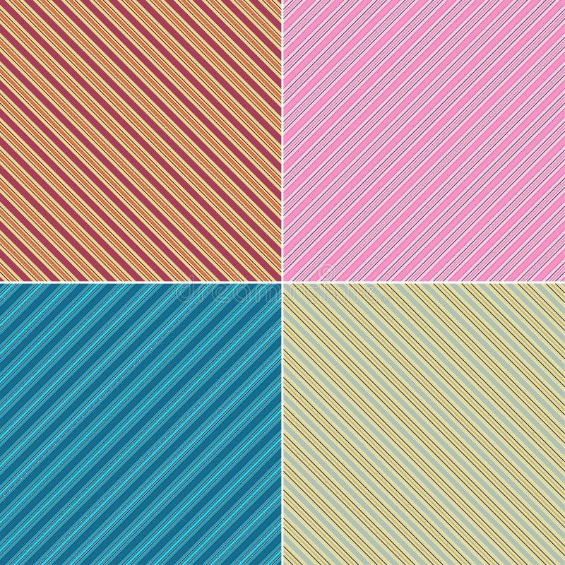 Set of Repeating Seamless Diagonal Pattern.Vector Stock Vector ...