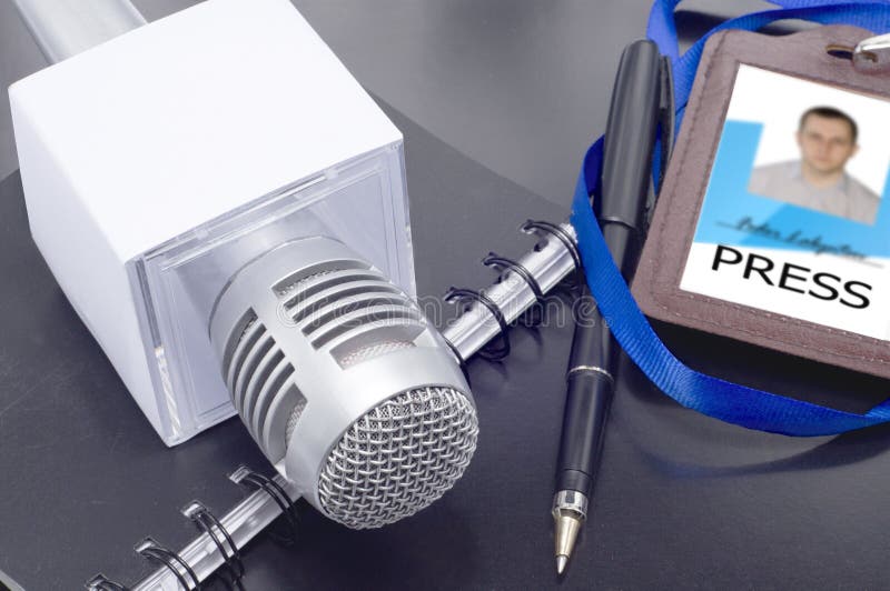 A set of reporter stock photo. Image of background, caucasian - 19916676