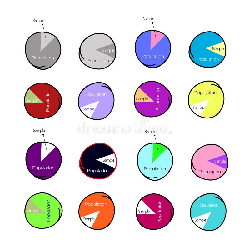 Set of Research Process Sampling from a Target Population Stock Vector ...