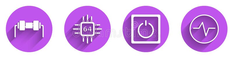 Set Resistor Electricity, Processor with Microcircuits CPU, Electric Light Switch and Electric ...