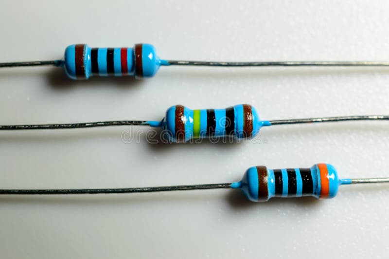 A Set of Resistors on a White Background. Macro Picture. Electronic ...