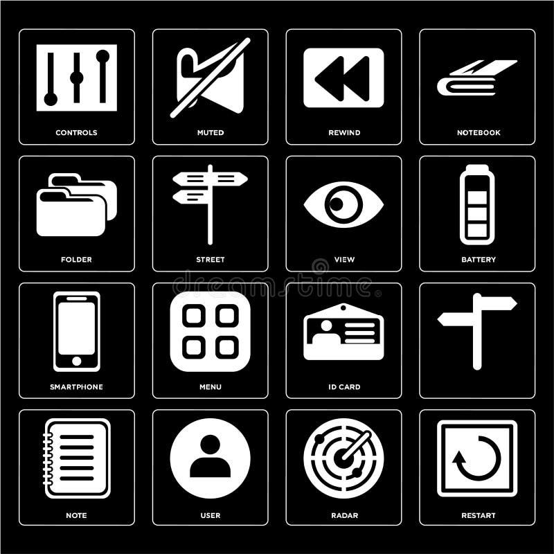 Phone Controls Icon Set Stock Illustrations – 143 Phone Controls Icon ...