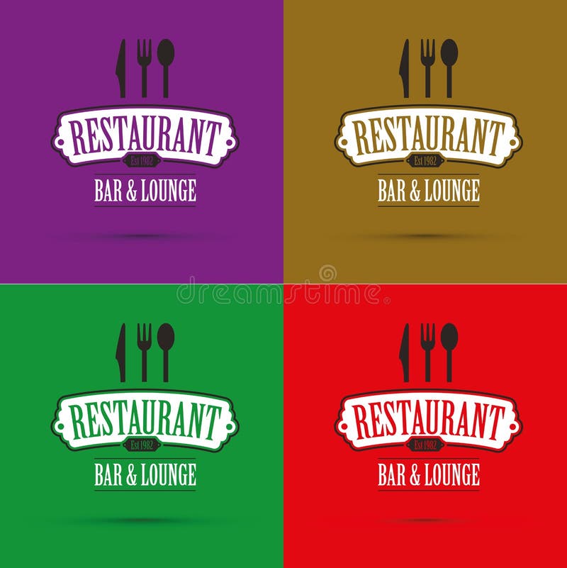 Set of restaurant design stock vector. Illustration of label - 107112454
