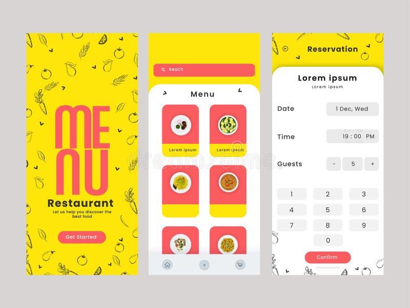 Set of Restaurant Menu Card Template Layout on Gray Stock Illustration ...