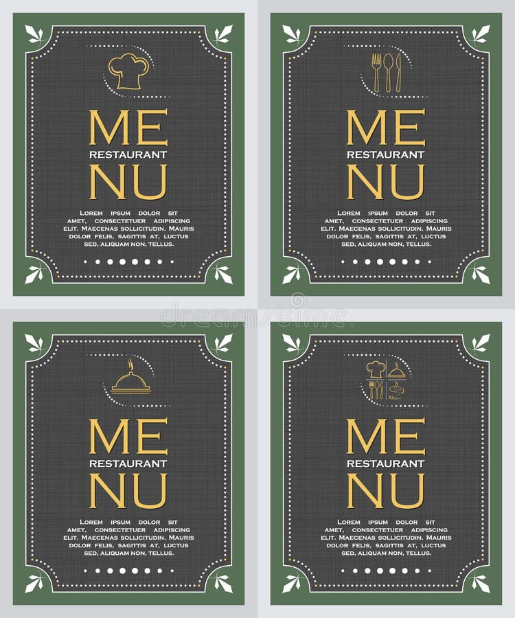 Restaurant Menu Design Cover Template in Retro Style 02 Stock Vector ...