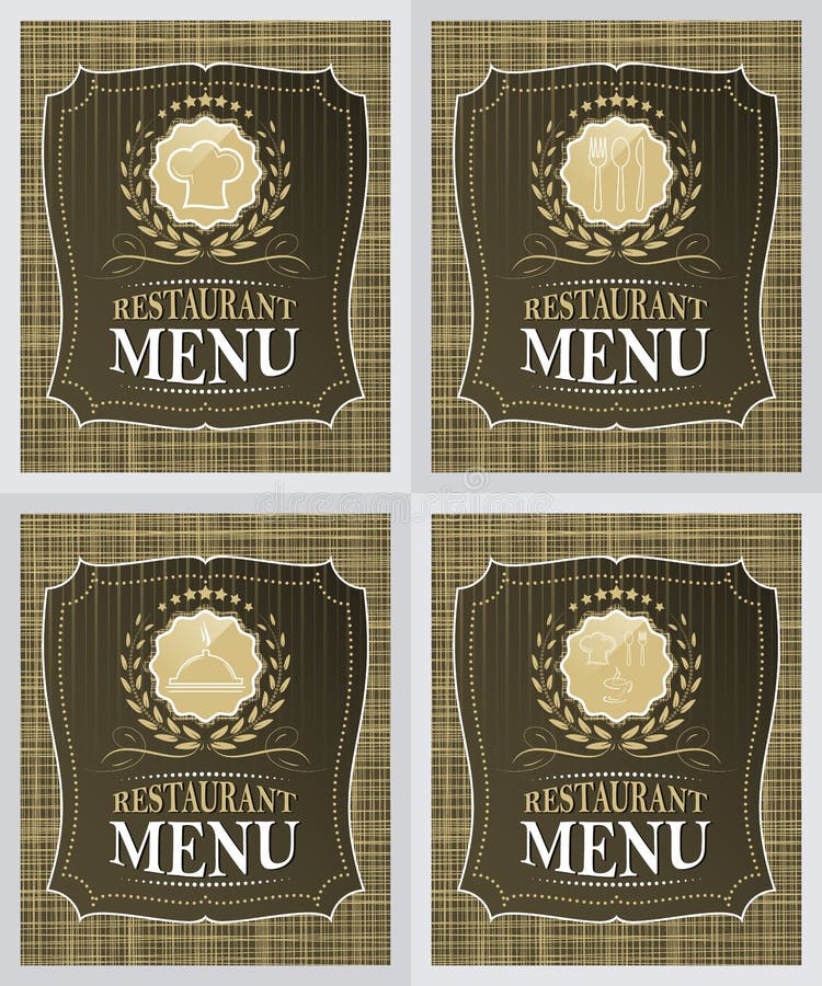 Restaurant Menu Design Cover Template in Retro Style 02 Stock Vector ...