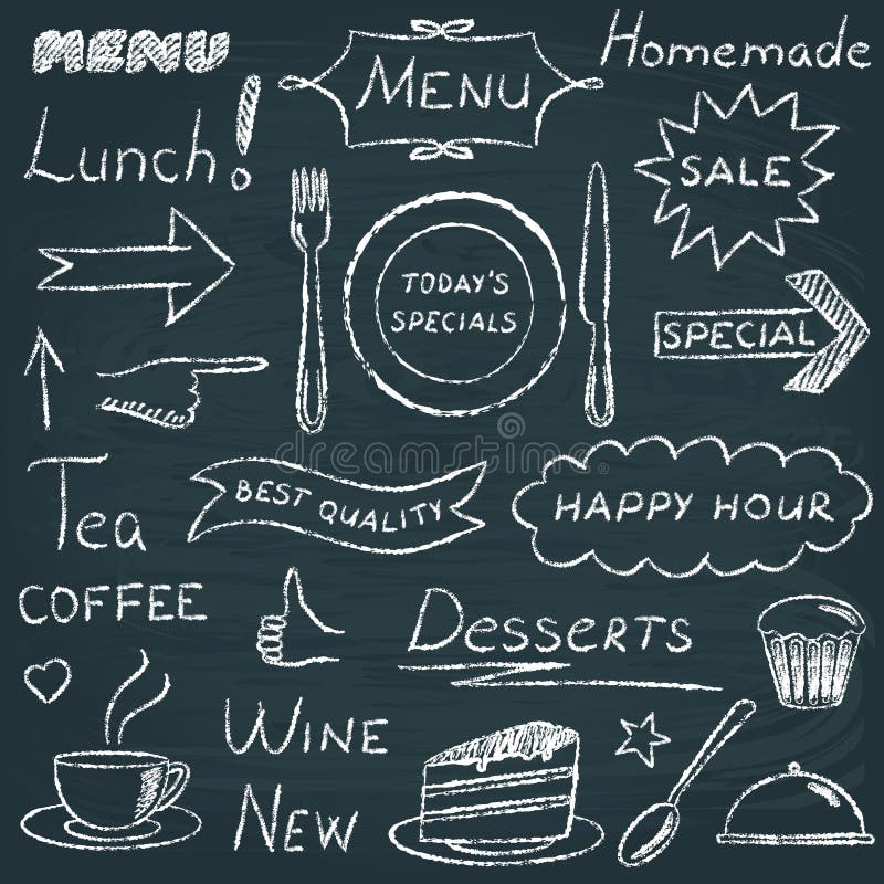 Vintage Graphic Blackboard Menu for Bar or Restaurant Stock Vector ...