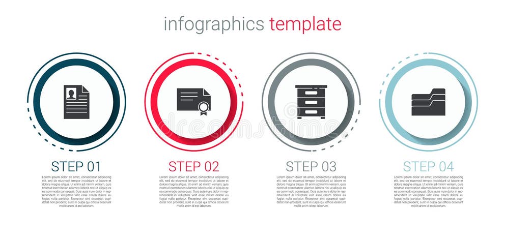 Set Resume, Certificate Template, Drawer with Documents and Document ...
