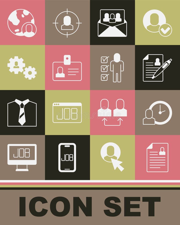 Set Resume, Work Time, Project Team Base, Identification Badge, Human ...