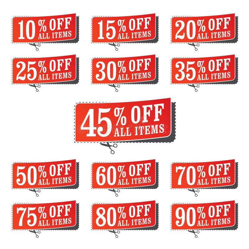 A set of retail coupons stock vector. Illustration of shop - 51535667