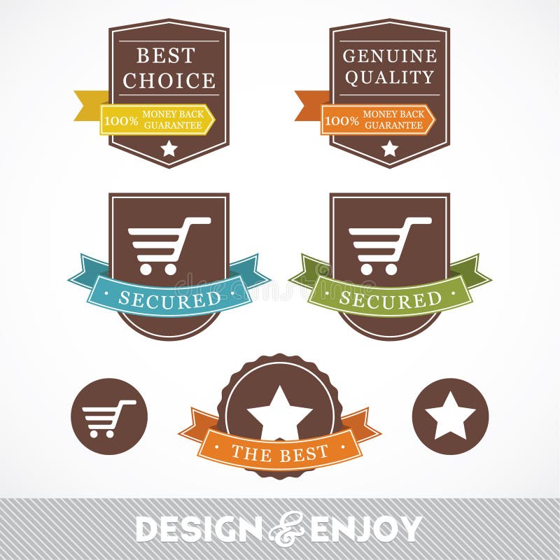 Set Of Stickers And Ribbons Stock Vector - Illustration of delivery ...