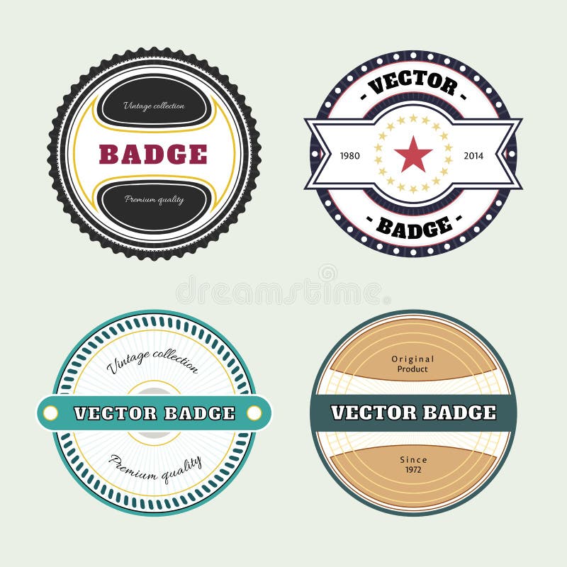 Set of Retro Badges. Vintage Round Icons Stock Vector - Illustration of ...