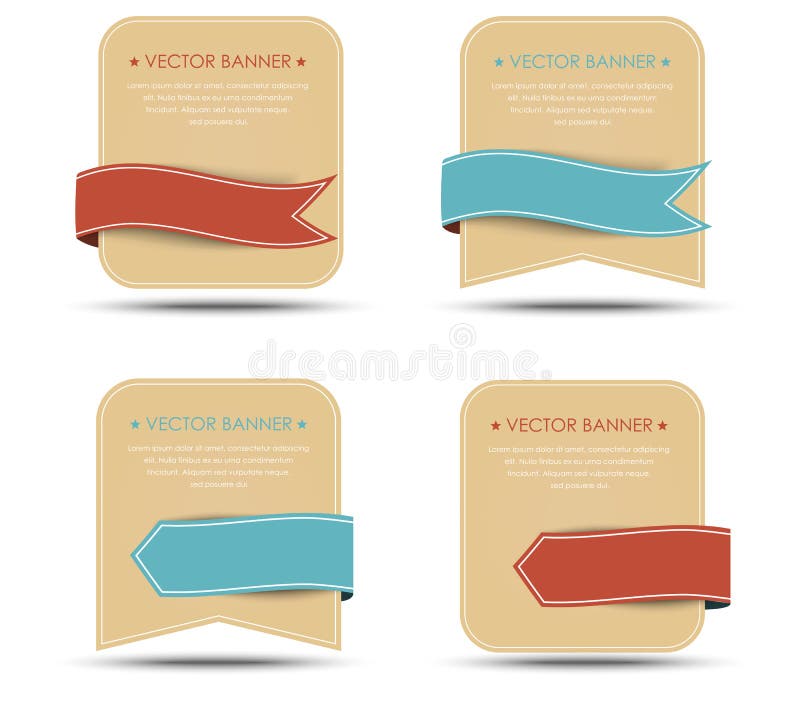 Set of Retro Banners and Ribbons of Different Shapes Stock Vector ...
