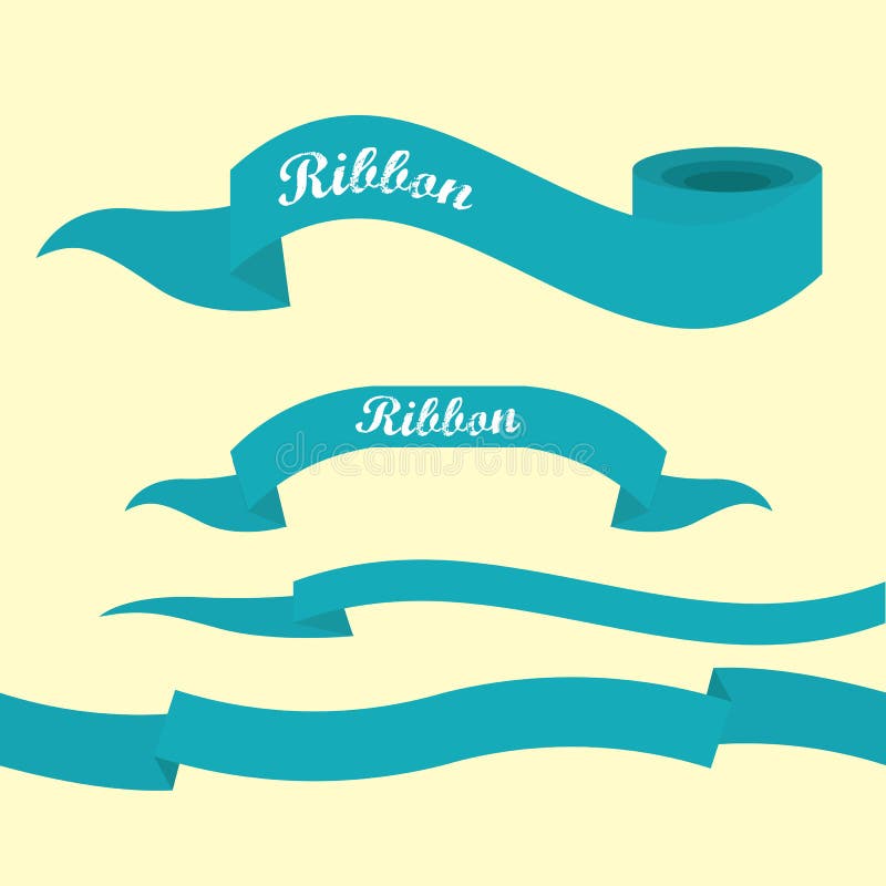 Set of Retro Blue Ribbons and Labels. Stock Illustration - Illustration ...