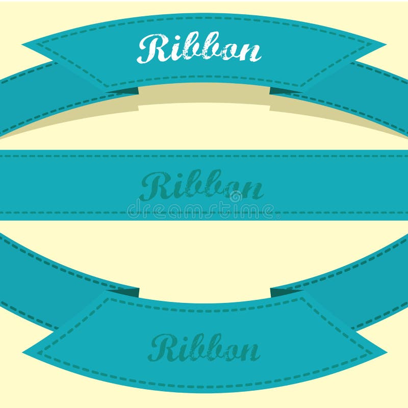 Set of Retro Blue Ribbons and Labels. Stock Illustration - Illustration ...