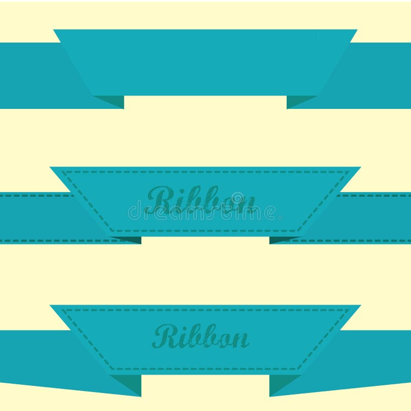 Set of Retro Blue Ribbons and Labels. Stock Illustration - Illustration ...