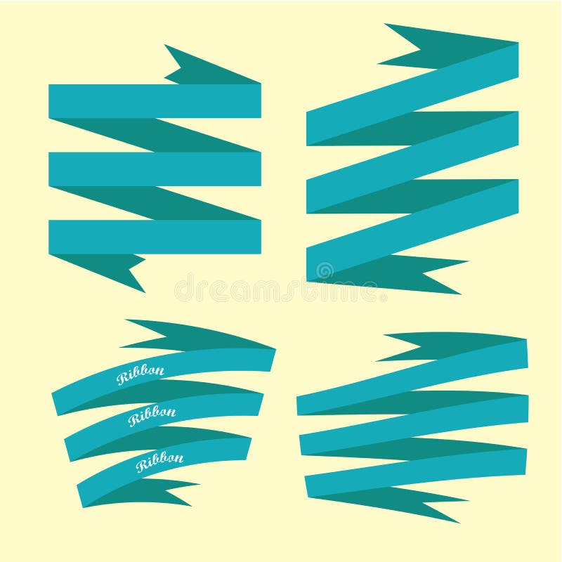 Set of Retro Blue Ribbons and Labels. Stock Illustration - Illustration ...