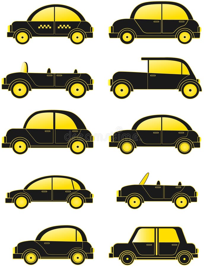 Set of cartoon cars stock vector. Illustration of shipping - 20744694