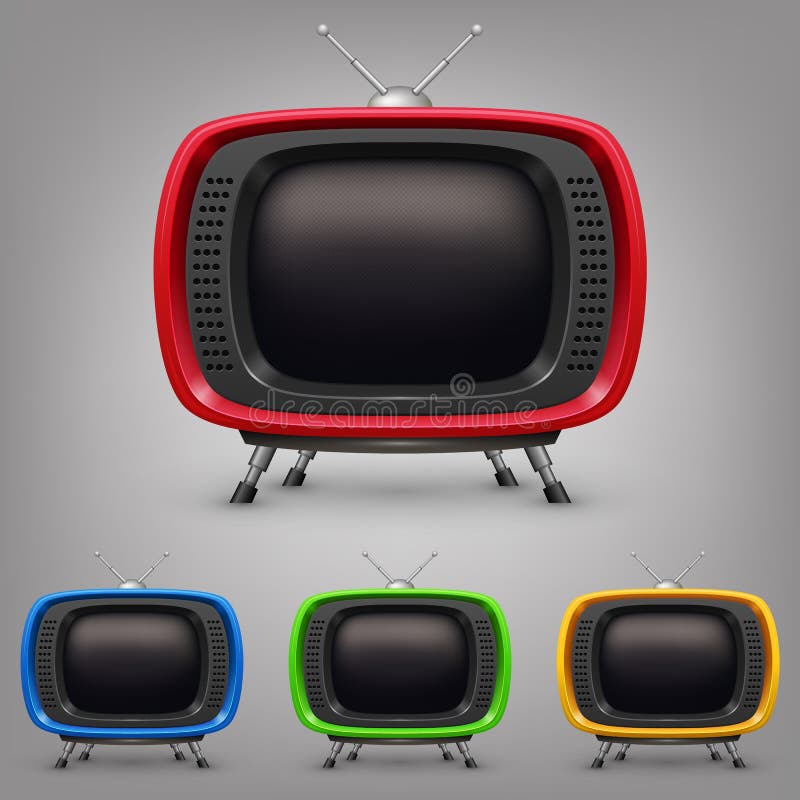 Set retro color tv stock vector. Illustration of antique - 46480654