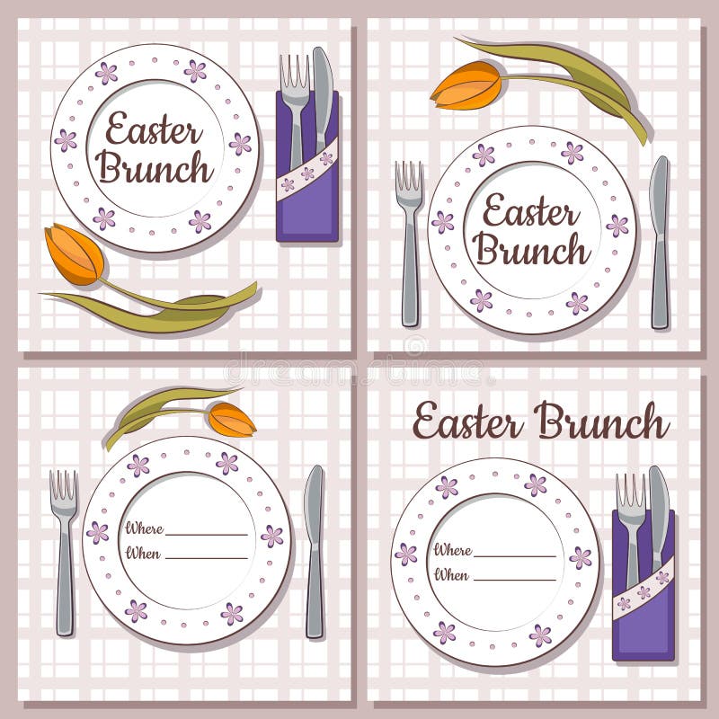 Easter Brunch Menu Card or Template Design. Stock Illustration ...